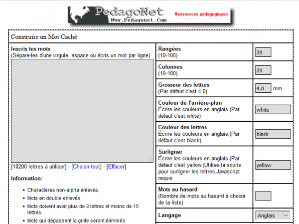 Créer des mots-croisés et de mots-cachés – PortailEduc