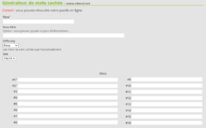 Créer des mots-croisés et de mots-cachés – PortailEduc